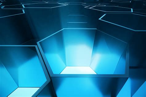 미래 표면 육각 패턴 광선 3d와 6 각형 벌집의 추상 블루 렌더링 0명에 대한 스톡 사진 및 기타 이미지 0명 강철 건설 산업 Istock