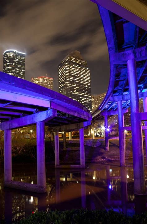 Overpass And Downtown Houston Stock Image Image Of Houston Light