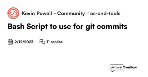 Bash Script To Use For Git Commits Kevin Powell Community