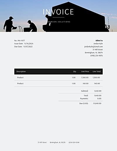 Moving Invoice Templates Free Download