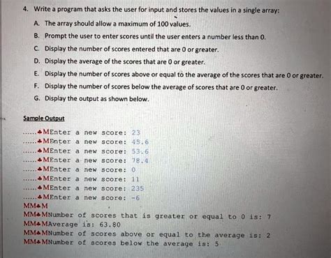 Solved In Java Please 4 Write A Program That Asks The User For Input And Stores The Values In