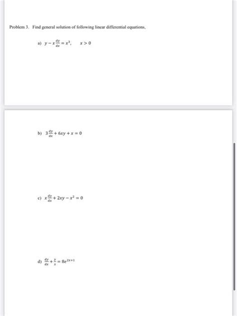 Solved Problem 3 Find General Solution Of Following Linear
