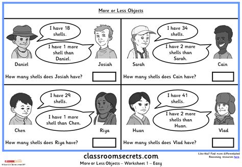 More And Less Objects Ks1 Reasoning Test Practice Classroom Secrets Classroom Secrets