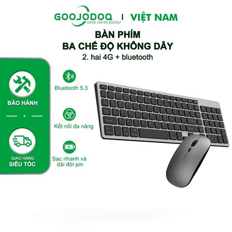 Bàn phím Goojodoq Modus Bluetooth 3 102 phím Bàn phím chuột không dây dành cho Macbook Laptop