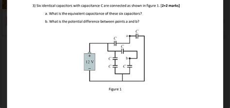 Solved Six Identical Capacitors With Capacitance C Are Chegg Com
