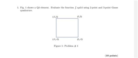 Solved 1 Fig 1 Shows A Q4 Element Evaluate The Function