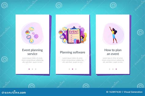 Event Management App Interface Template Stock Vector Illustration Of