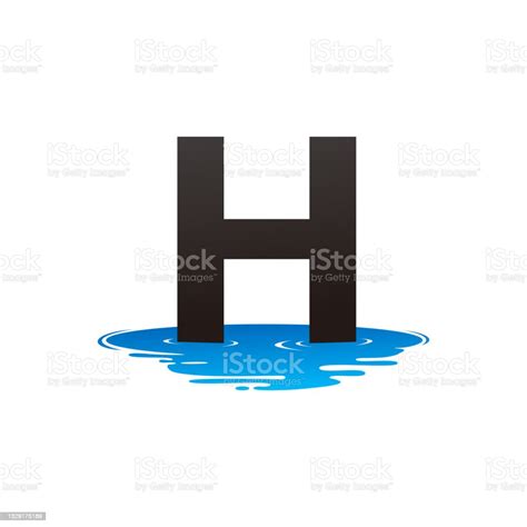 편지 H 및 웅덩이 물 로고 템플릿 디자인 벡터 엠블럼 디자인 개념 창조적 인 기호 아이콘 로고에 대한 스톡 벡터 아트 및 기타 이미지 Istock