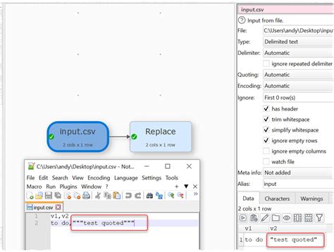 Csv File With Fieldcolumn Has Quotes Question Easy Data Transform