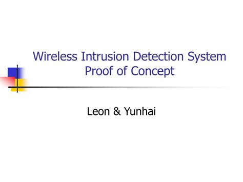 PPT Wireless Intrusion Detection System Proof Of Concept PowerPoint Presentation ID