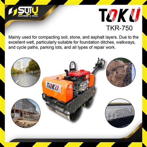 TOKU TKR 750 Vibratory Pedestrian Road Roller Double Drum Roller C W YANMART TF 65