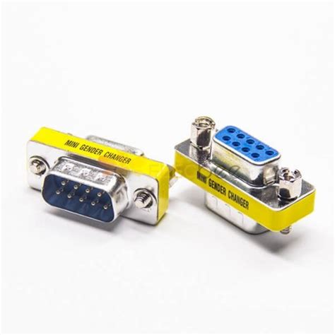 Mini Gender Changer Adapter Male To Female Straight Metal 9 Pin Standard D Sub