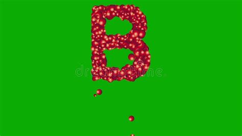 English Alphabet U With Red Spheres On Green Screen Background Stock Footage Video Of Falling