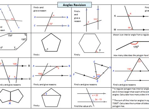Angles In Polygons And Parallel Lines Worksheet