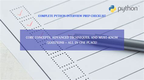 Your Ultimate Python Interview Prep Checklist From Basics To Advanced