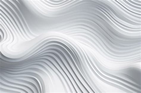 Premium Ai Image White Stripe Waves Pattern Futuristic Background 3d Render Illustration