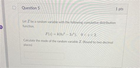 solved let z be a random variable with the following