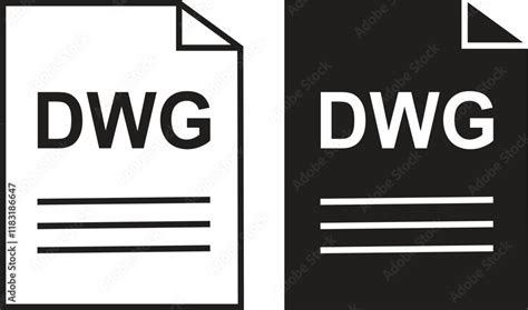 Dwg File Icon Set Dwg File Type Symbol File Dwg Format Icon In Black Filled And Outlined Style