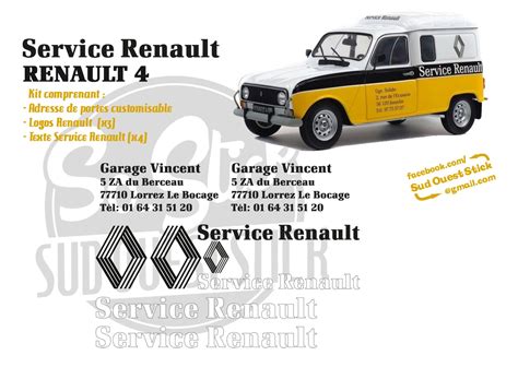 Stickers 4l Service F4 F6 Autocollant Renault 4l
