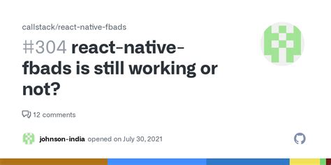 React Native Fbads Is Still Working Or Not · Issue 304 · Callstack