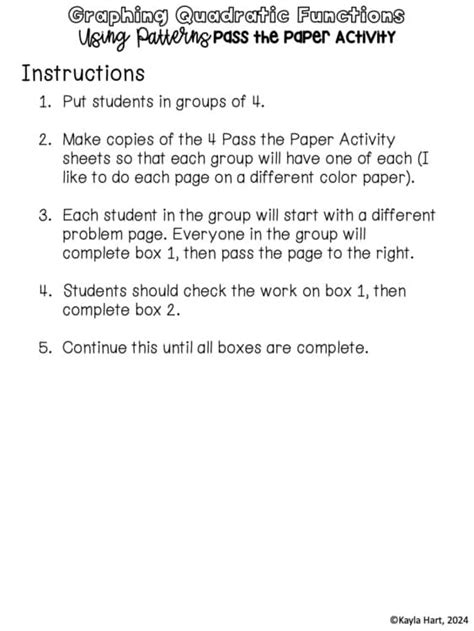 Graphing Quadratic Functions Using Patterns Full Lesson Bundle TPT