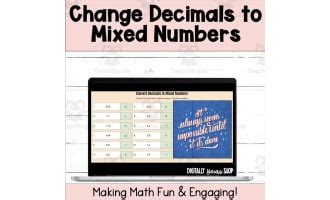 Convert Mixed Numbers To Decimals Worksheet By Teach Simple