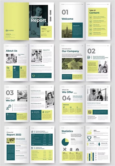 Clean Annual Report Brochure Template Report Design Corporate