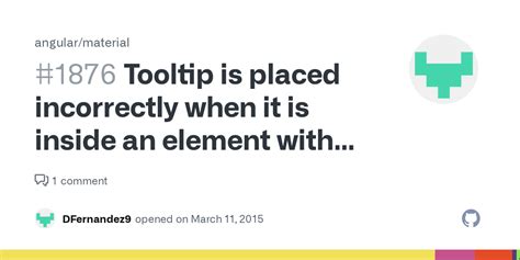 Tooltip Is Placed Incorrectly When It Is Inside An Element With Its