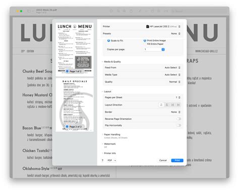 Print Options In Macos Ventura 13 3 R Osx