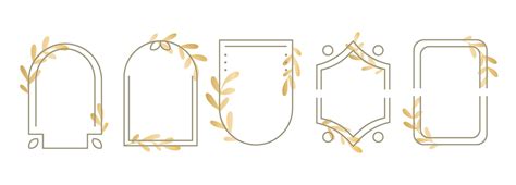 Boho Frames With Golden Foliage Collection 45872970 Vector Art At Vecteezy