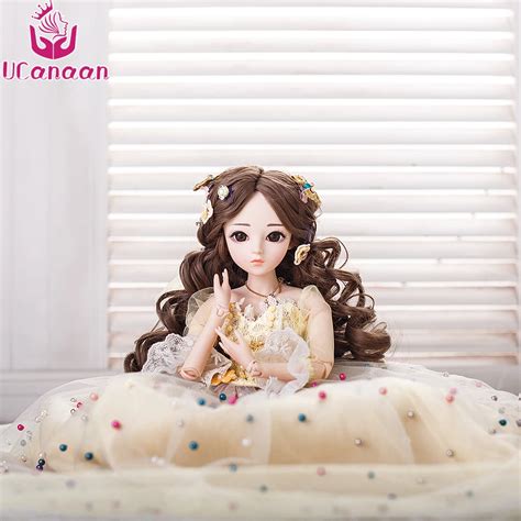 Buy Ucanaan Bjd 13 Doll Brown Eyes 18 Ball Joints Girl Doll With Outfit Dress
