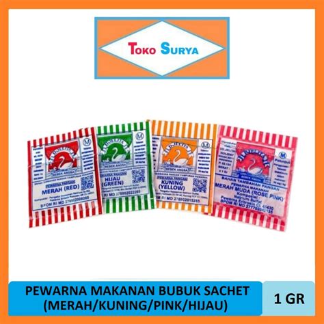 Jual Gincu Angsa Sachet Gincu Bubuk Pewarna Makanan Merahkuningpink