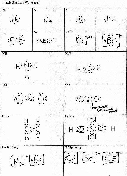 Lewis Dot Structure Worksheet E Streetlight Com