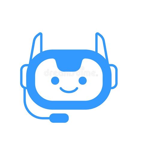 Robotic Assistant Icon With Headset Sign Robot Chat Bot Icon Design