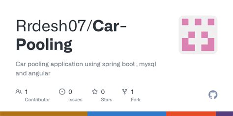 Github Rrdesh07car Pooling Car Pooling Application Using Spring Boot Mysql And Angular