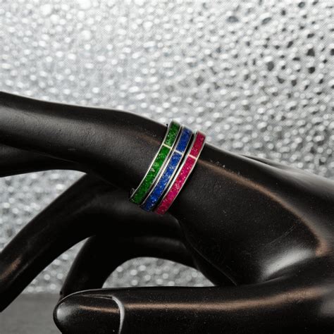 Natural Ruby Tungsten Stacker Ring