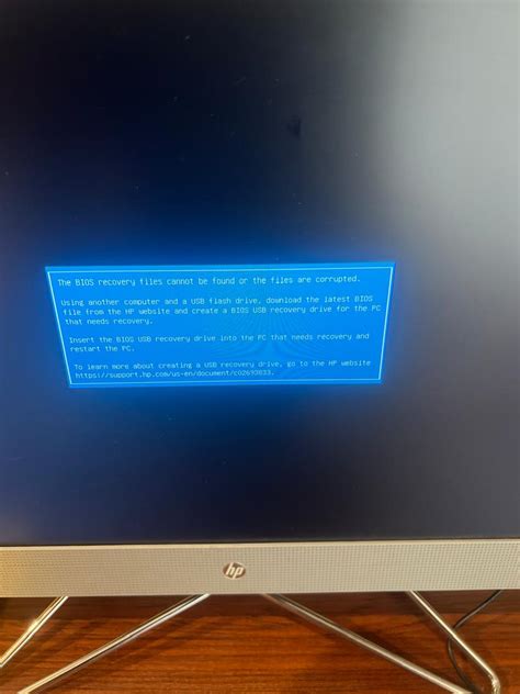Solved The Bios Recovery Files Cannot Be Found Or The Files Are Co Hp Support Community