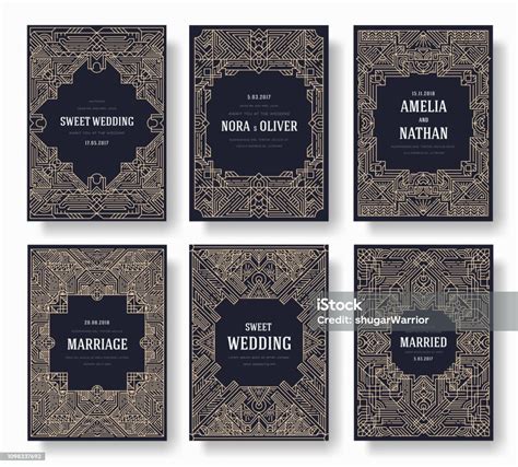 얇은 라인 아트 설정합니다 전단지 잡지 포스터 책 표지 배너의 개요 템플릿 Hipster 장식 복고풍 인사말 카드 또는 초대장