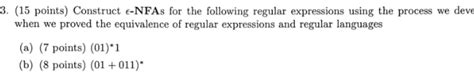 Solved 3 15 Points Construct E NFAs For The Following Chegg Com