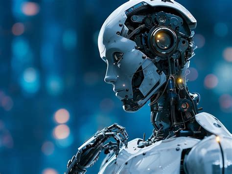 Premium Ai Image Android Artificial Intelligence Robot In Big Data