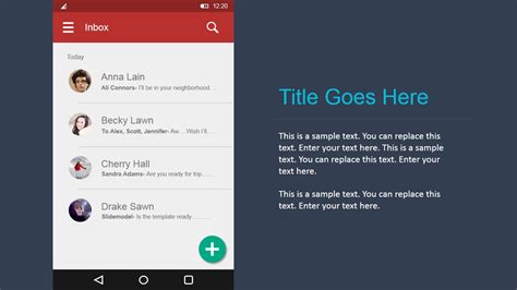 Email Inbox Screen UI Element Shapes SlideModel