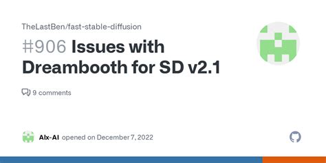 Issues With Dreambooth For Sd V Issue Thelastben Fast Stable Diffusion Github