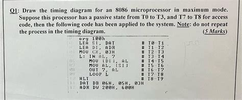 Answered Q1 Draw The Timing Diagram For An 8086… Bartleby