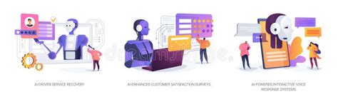 Ai Enhanced Customer Service Abstract Concept Vector Illustrations
