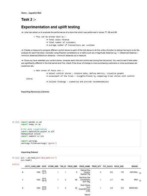 Task 2 Experimentation And Uplift Testing Jupyter Notebook Pdf P Value Statistical