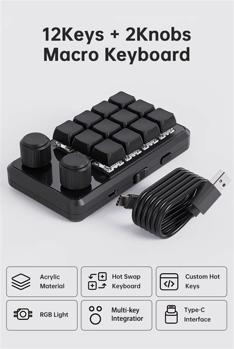 การเขียนโปรแกรม Macro Custom Knob Keyboard Rgb 3 Key Copy Paste Mini ปุ่ม Photoshop Gaming
