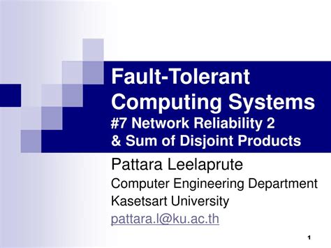 PPT Fault Tolerant Computing Systems Network Reliability Sum Of Disjoint Products
