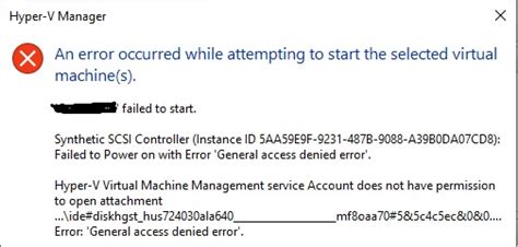 hyper v general access error microsoft qanda