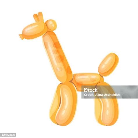 기린 모양의 귀여운 풍선 장난감 흰색 배경에 분리된 만화 그림 기린에 대한 스톡 벡터 아트 및 기타 이미지 기린 모양 풍선 Istock