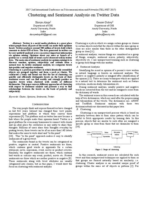 Clustering And Sentiment Analysis On Twitter Data Pdf Cluster Analysis Statistical